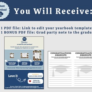 Yearbook Ad Template High School Grad Announcement Senior Graduation ...