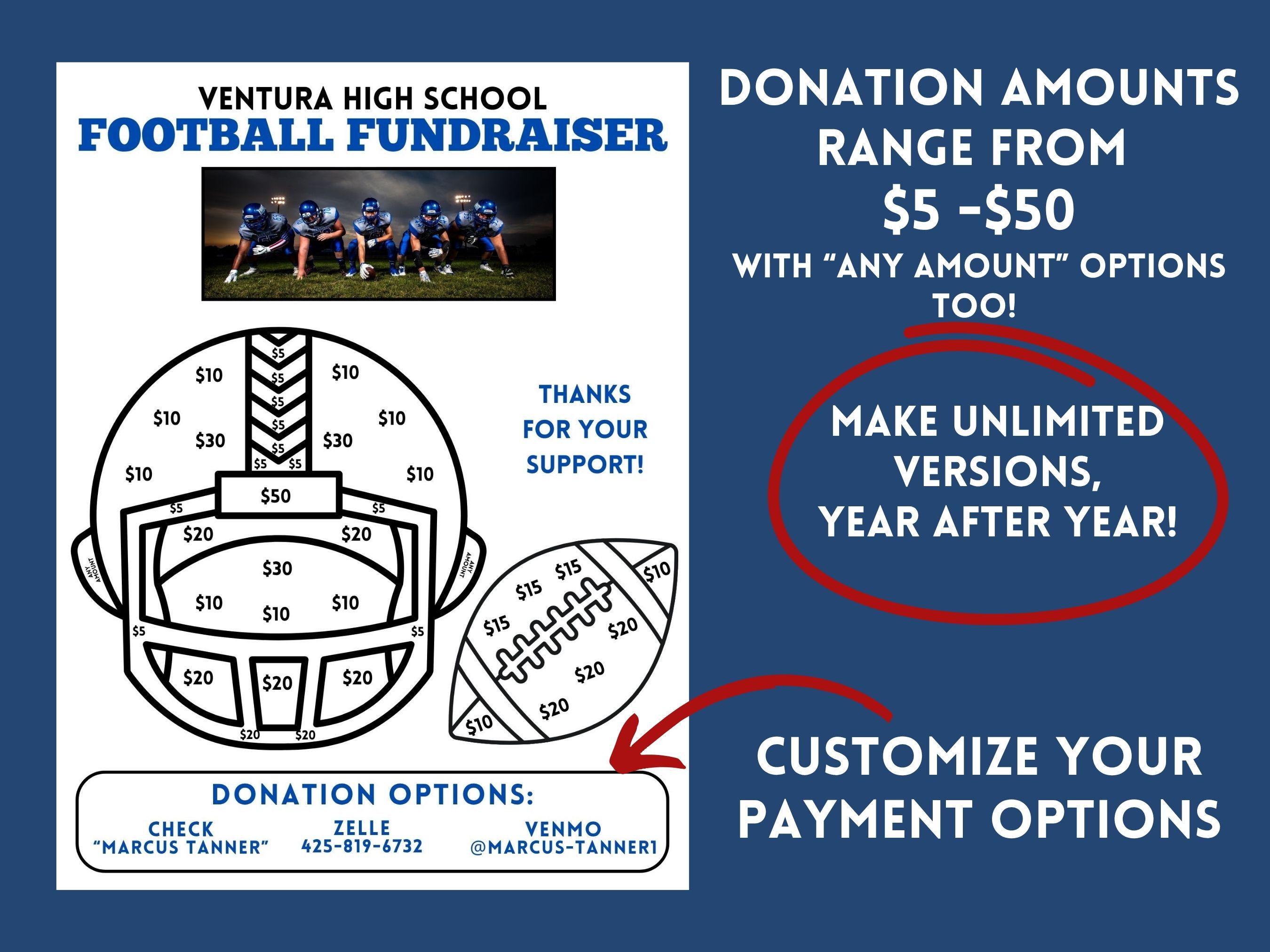 Editable Football Fundraiser Template Football Team Fundraiser Flyer ...