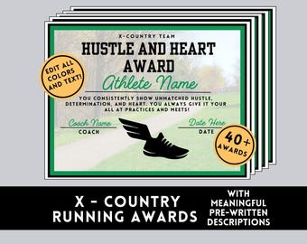 Cross Country Award Certificate Editable X Country Awards Ceremony ...