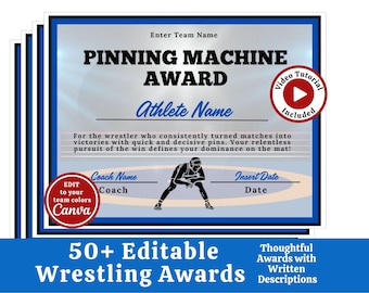 End of Season Wrestling Award Certificates | 30 Wrestling Awards for ...