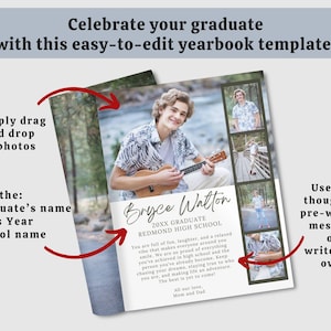 Yearbook Ad Template Senior Salute Full Page Template Canva Boy Girl ...