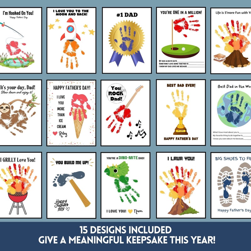 Fathers Day Handprint Card - Etsy