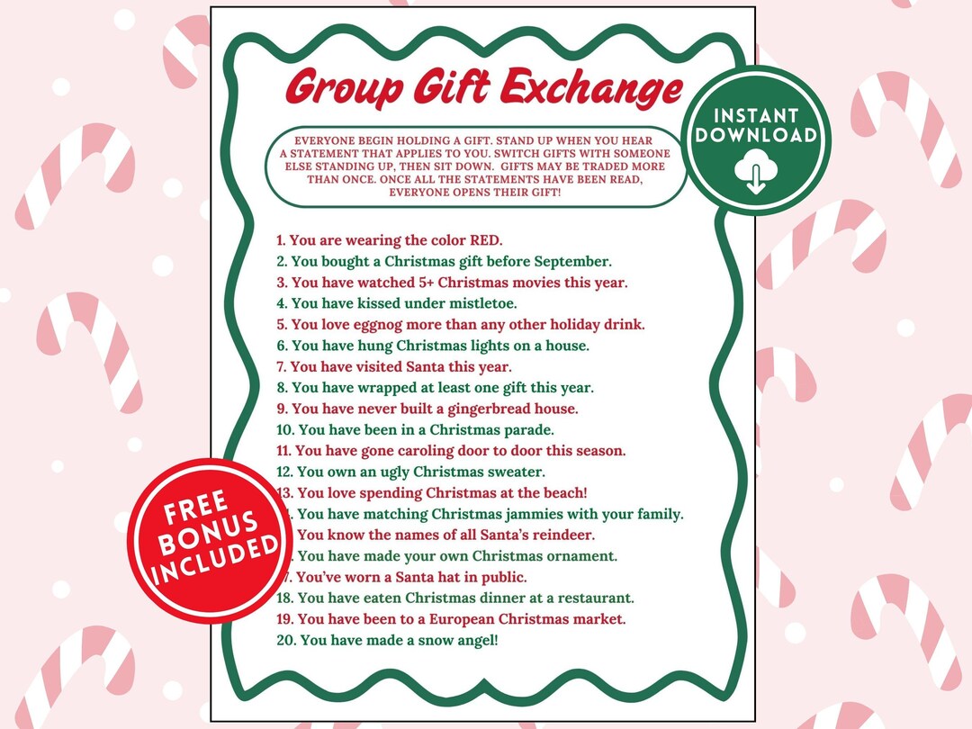 Christmas Party Games Gift Exchange White Elephant Game Christmas ...