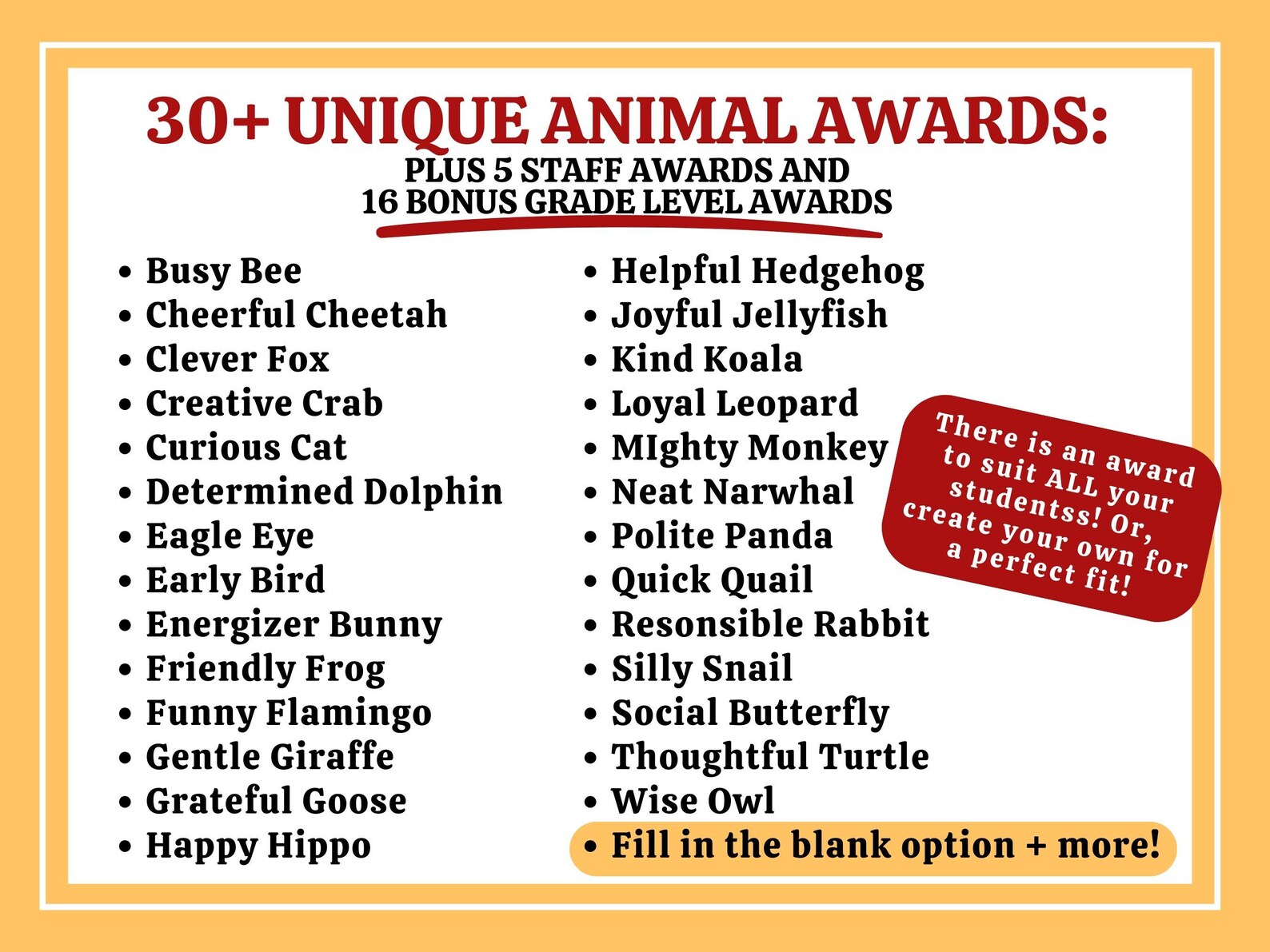 Editable Animal Student Awards, Printable End of Year Certificates ...