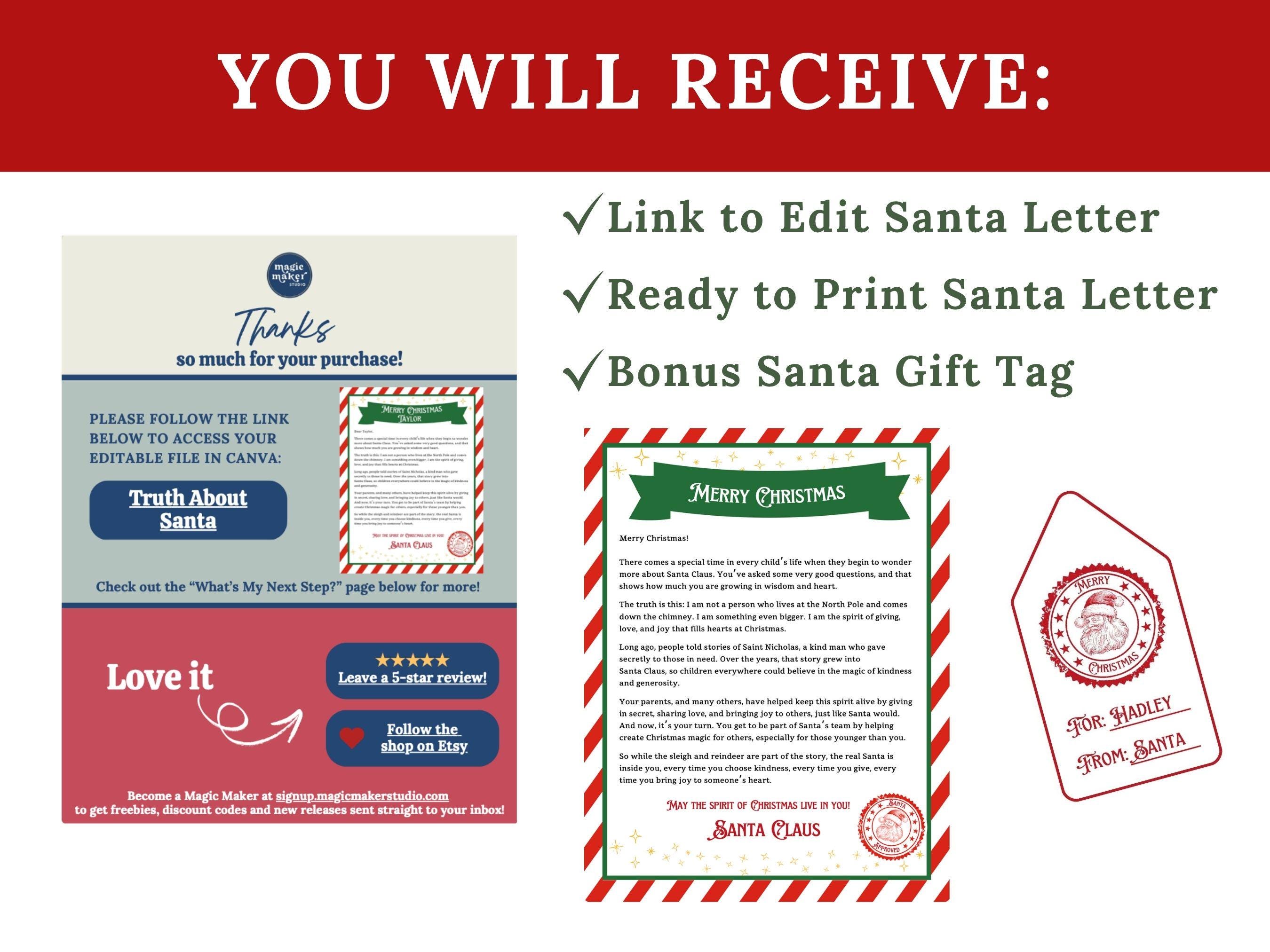 Santa Explanation Letter, is Santa Real, Truth About Santa Letter ...