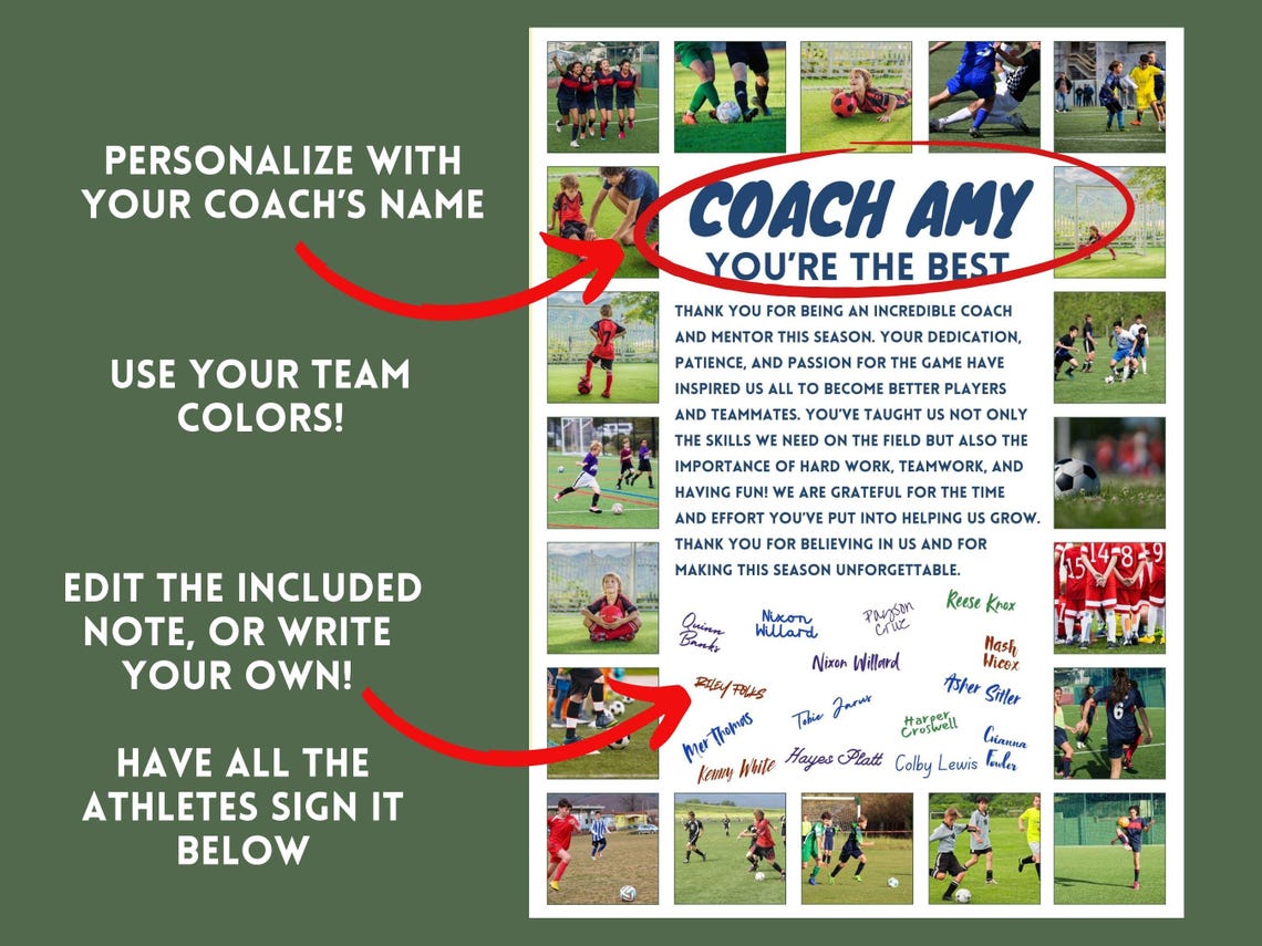 EDITABLE Basketball Coach Appreciation Printable, Team Gift Printable ...