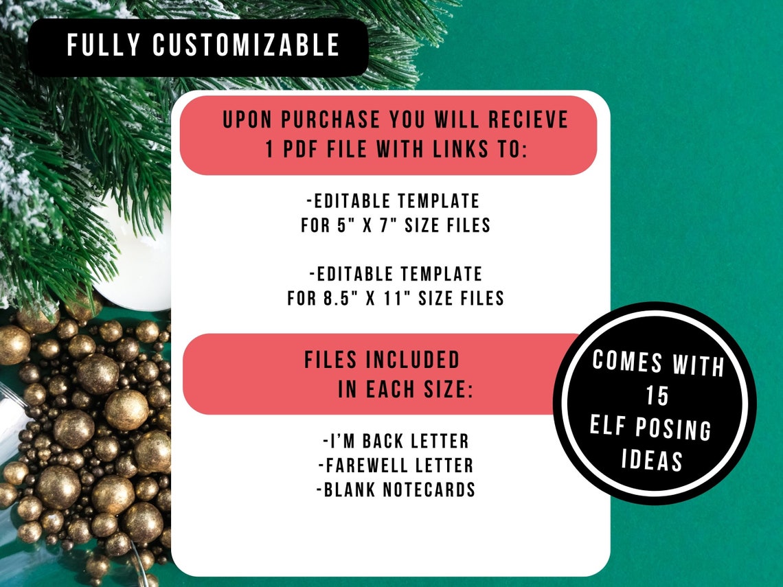 Editable Elf Welcome Letter, Elf Farewell Letter, Downloadable Personal ...