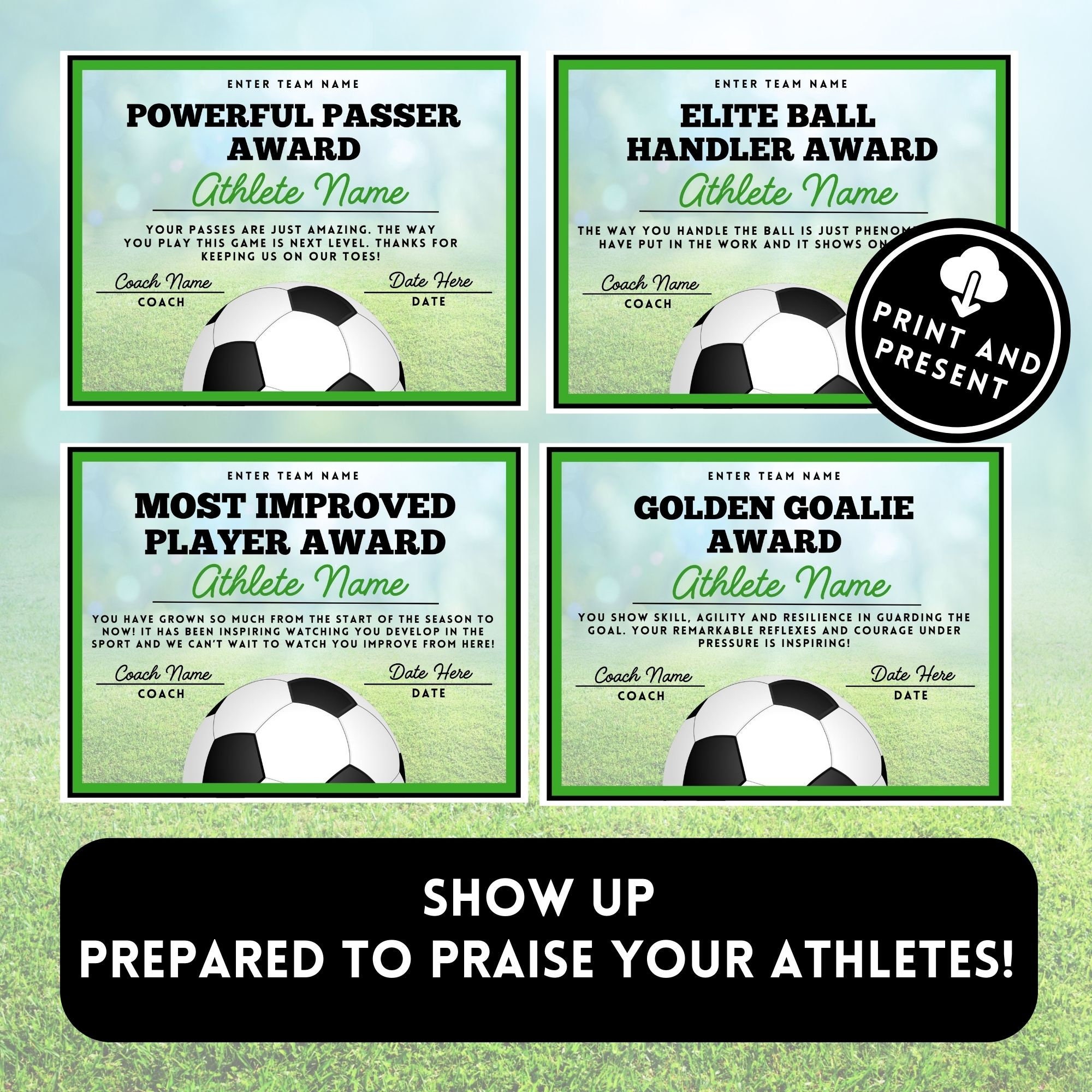EDITABLE Soccer Award Certificates, Award Ceremony Certificates, Soccer ...