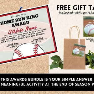 Baseball Award Certificate Editable Award Ceremony Printable End of ...