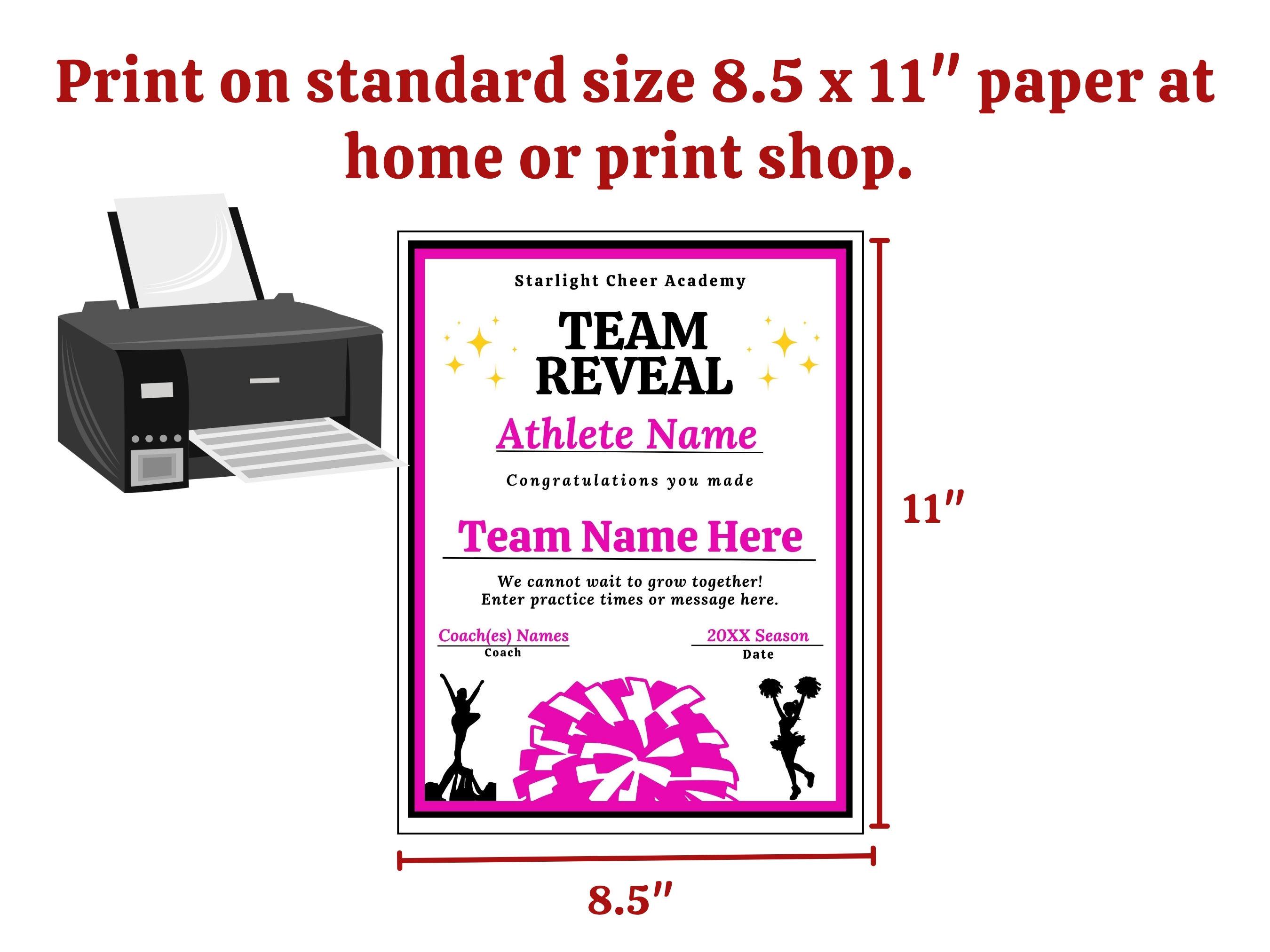 Cheer Team Reveal Template, Editable Cheer Tryout Flyer, Canva Team ...