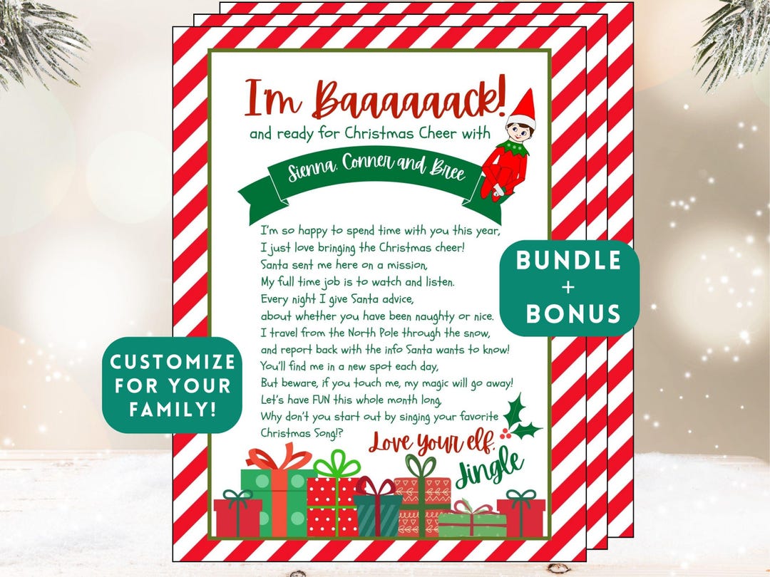 Editable Elf Welcome Letter, Elf Farewell Letter, Downloadable Personal ...