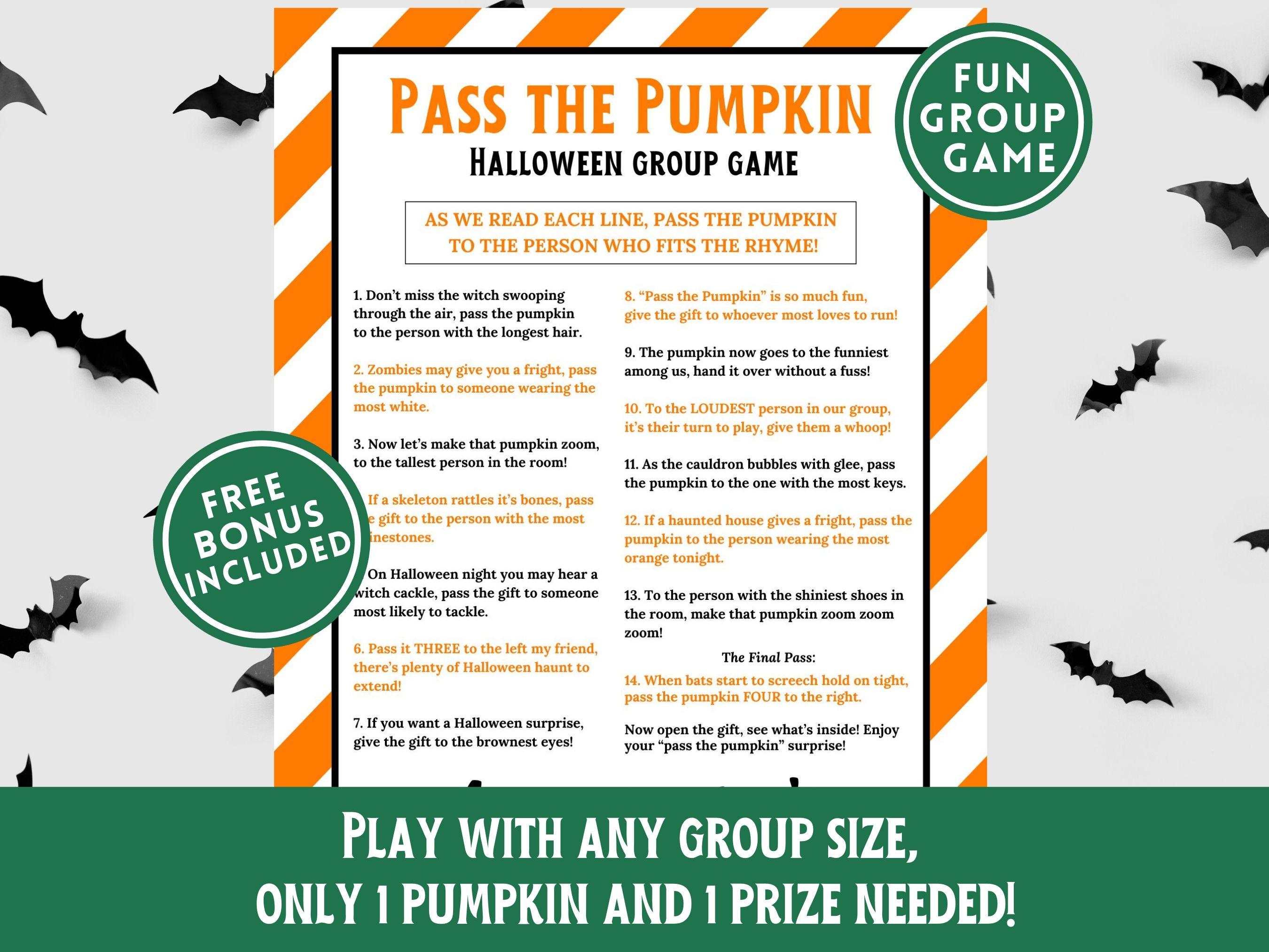 Pass the Pumpkin Game Halloween Printable Left Right Game Halloween ...