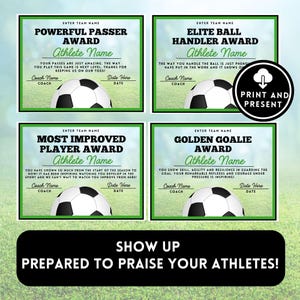 EDITABLE Soccer Award Certificates, Award Ceremony Certificates, Soccer ...