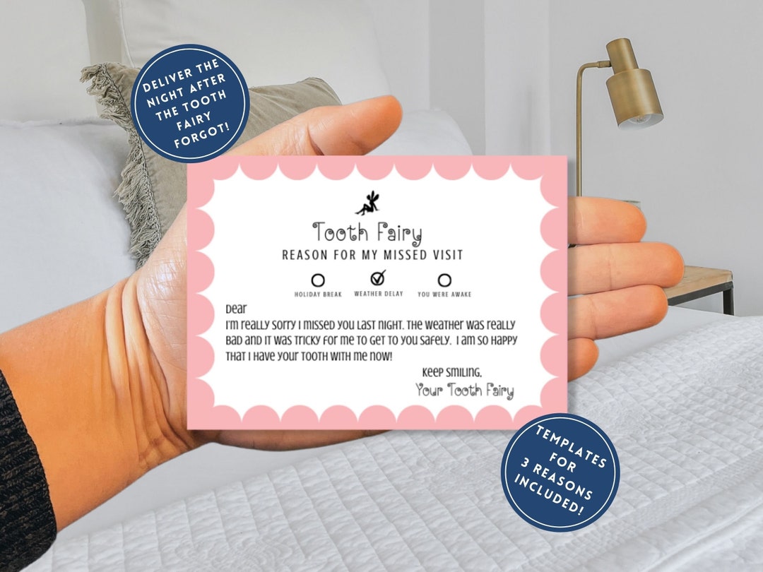 Tooth Fairy Letter for Missed Visit, Tooth Fairy Forgot, Editable Tooth ...