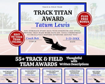 Track and Field Award Certificates, Editable Track Team Awards Template ...