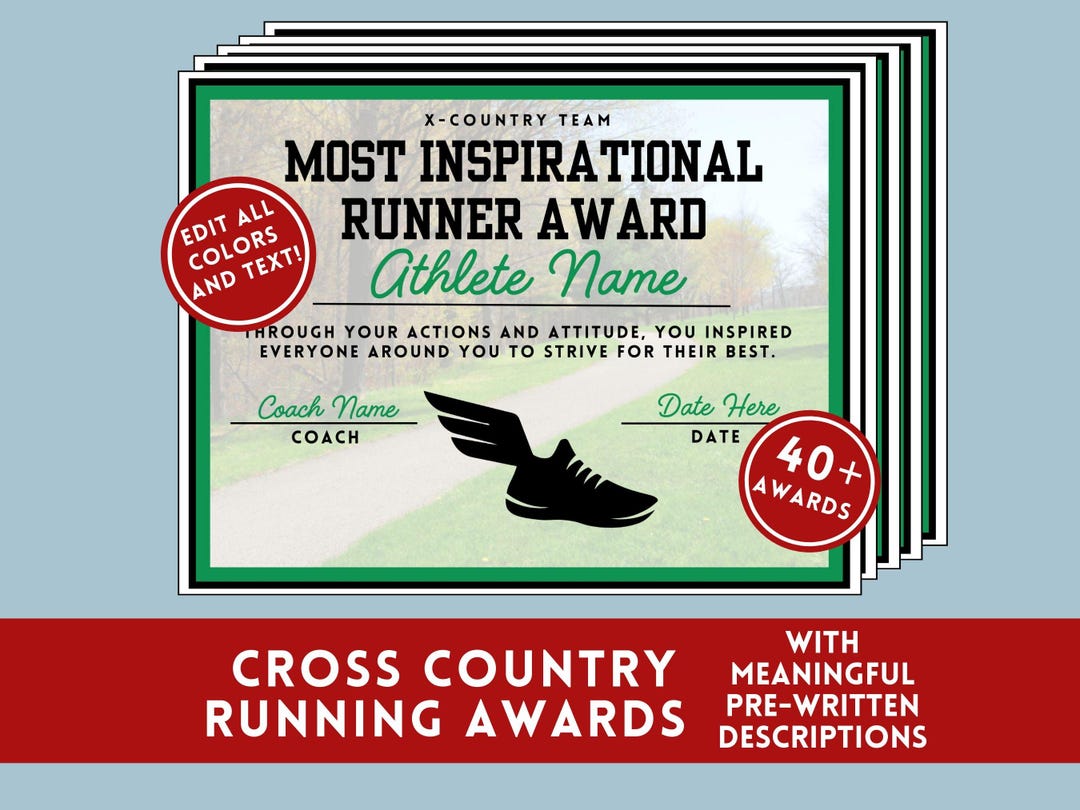 Cross Country Award Certificate Editable X Country Awards Ceremony ...