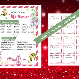 Whats Your Elf Name, Christmasgames, Printabl Christmas Game, Christmas ...