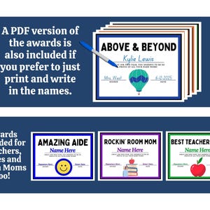 Funny Classroom Award Certificates Editable in Canva, End of School ...