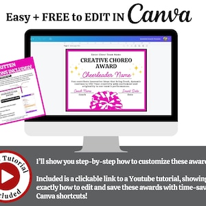 Editable Cheerleading Award Certificates Cheer Team Awards Cheerleading ...