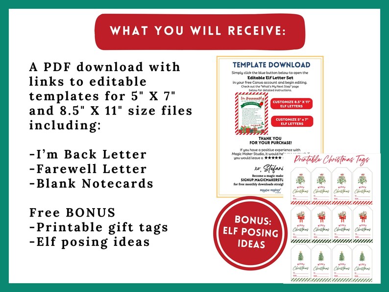 Editable Elf Welcome Letter, Elf Farewell Letter, Downloadable Personal ...