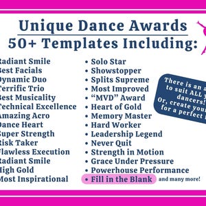 Dance Team Award Certificates Editable in Canva Dance Awards End of ...