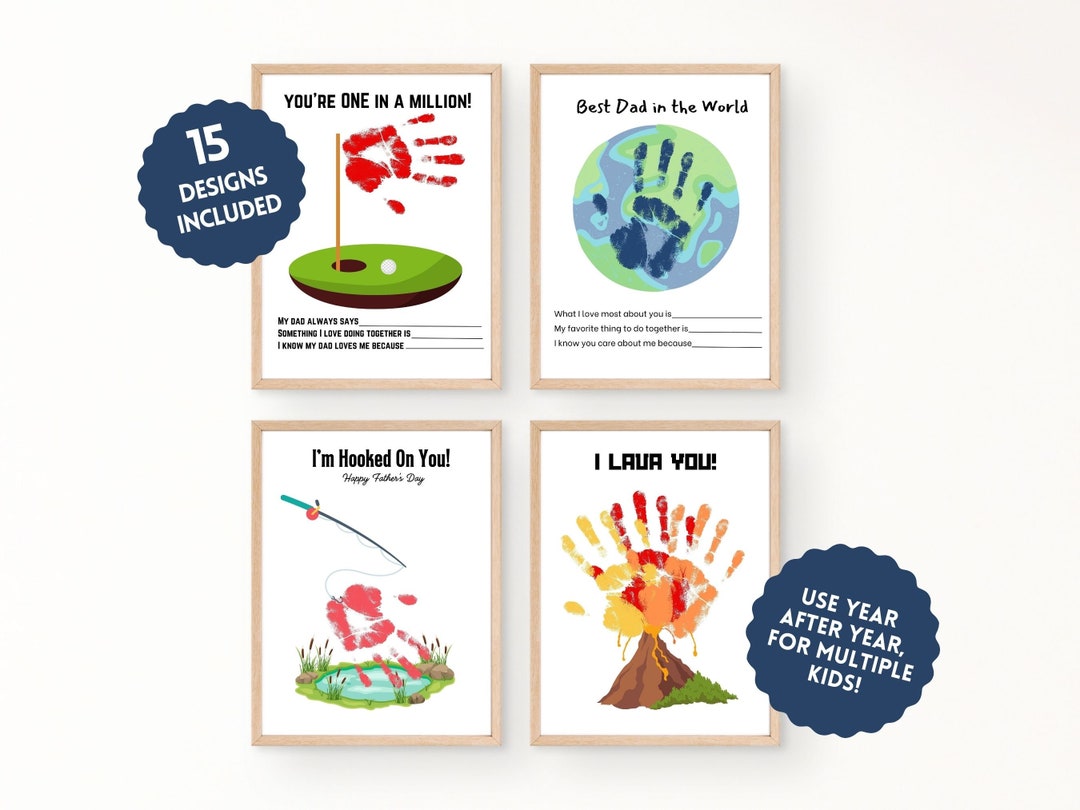 Fathers Day Handprint Craft Art Printable for Dad Handprint Activity ...