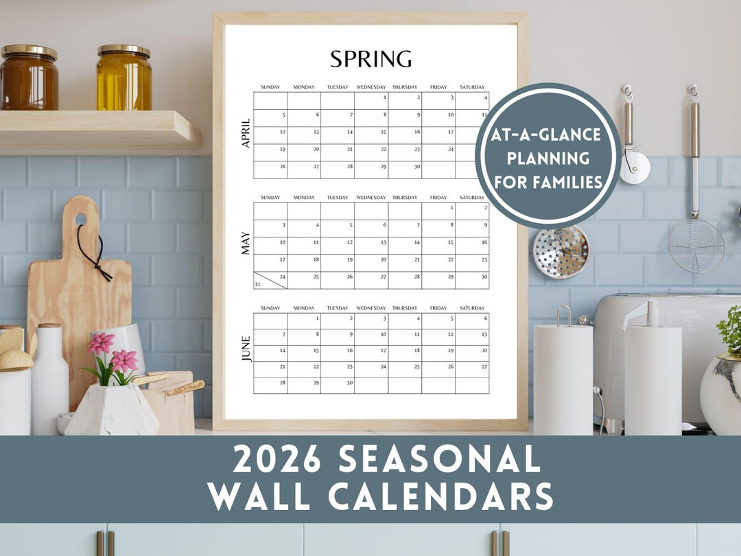 Large Wall Calendar 2026 Family Calendar Printable 2025 Monthly Yearly ...