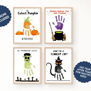 Halloween Handprint Art Hand Print Craft Keepsake Halloween Card Baby ...