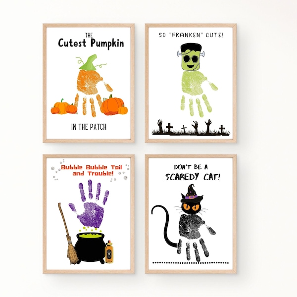 Halloween Handprint Printable - Etsy
