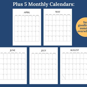 Summer Calendar 2025 Large Wall Calendar Printable for Summer Family ...