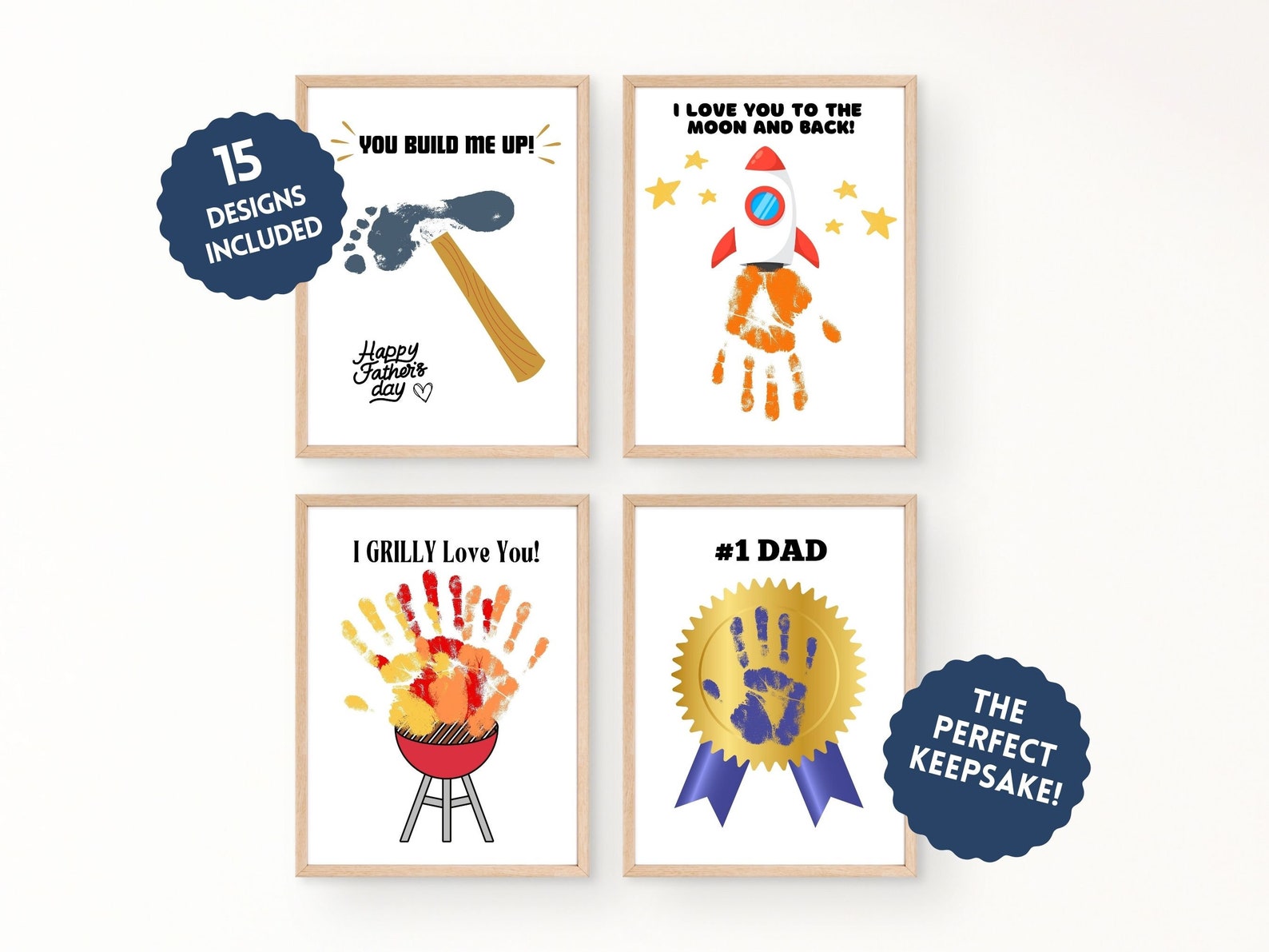 Fathers Day Handprint Craft Art Printable for Dad Handprint Activity ...