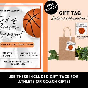 Basketball Team Party Banquet Invitation End of Season Basketball ...