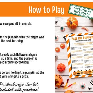 Pass the Pumpkin Game Halloween Printable Left Right Game Halloween ...