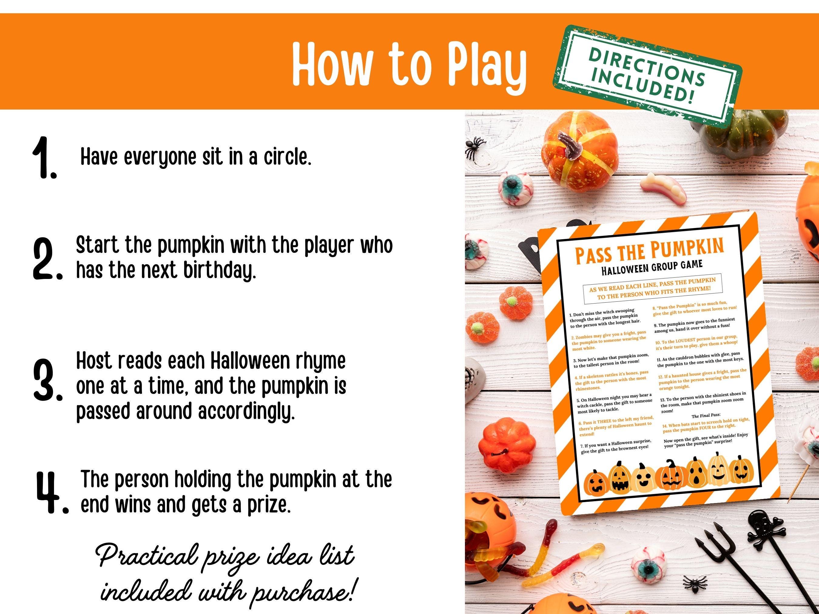Pass the Pumpkin Game Halloween Printable Left Right Game Halloween ...