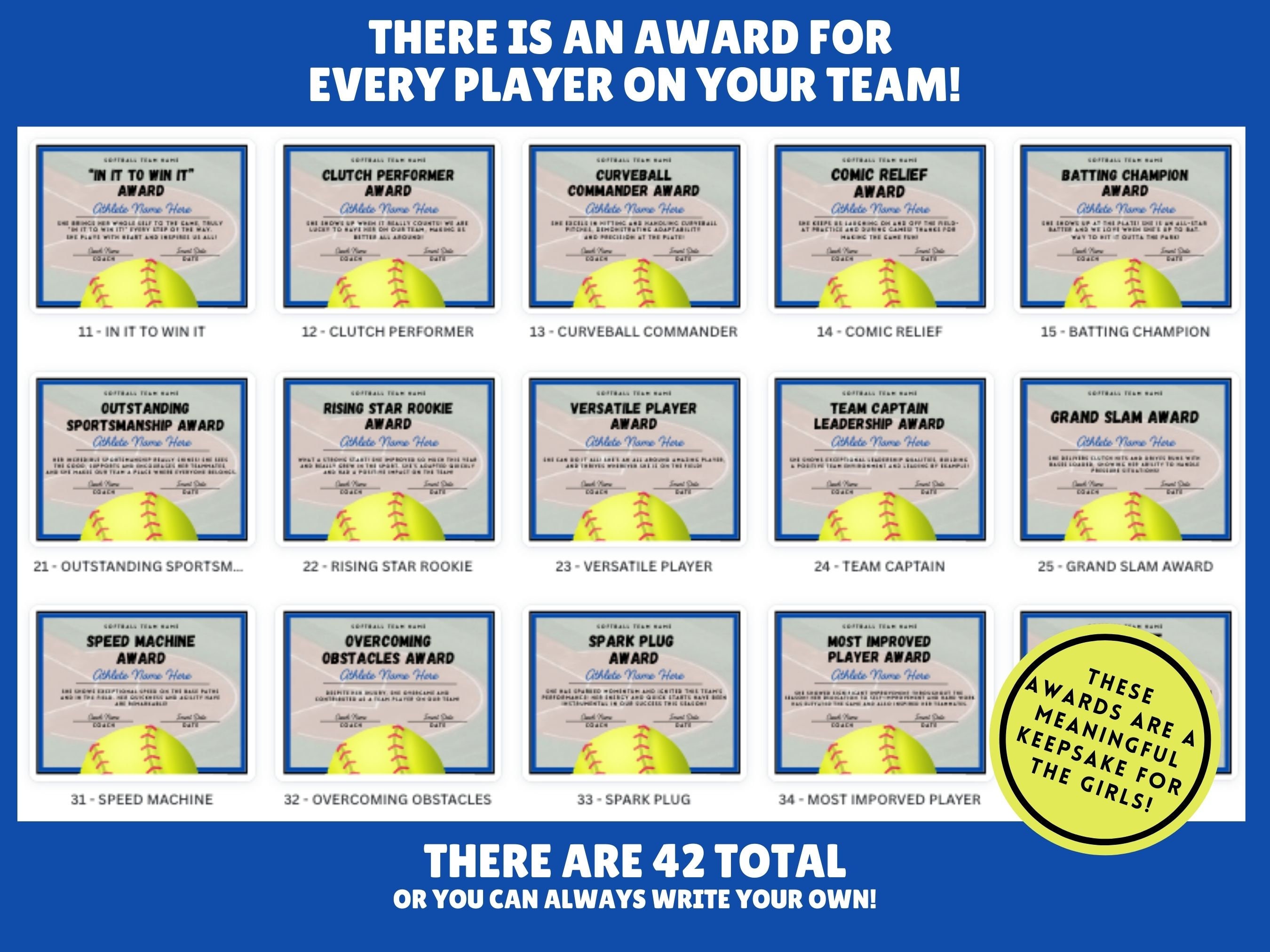 Editable Softball Award Certificate Template Softball Team Award ...