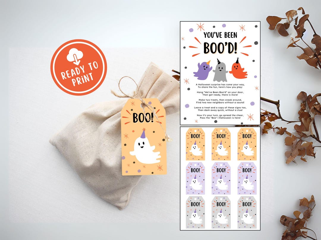 Boo Basket You've Been Booed Printable Halloween Gift Tags Boo'd ...