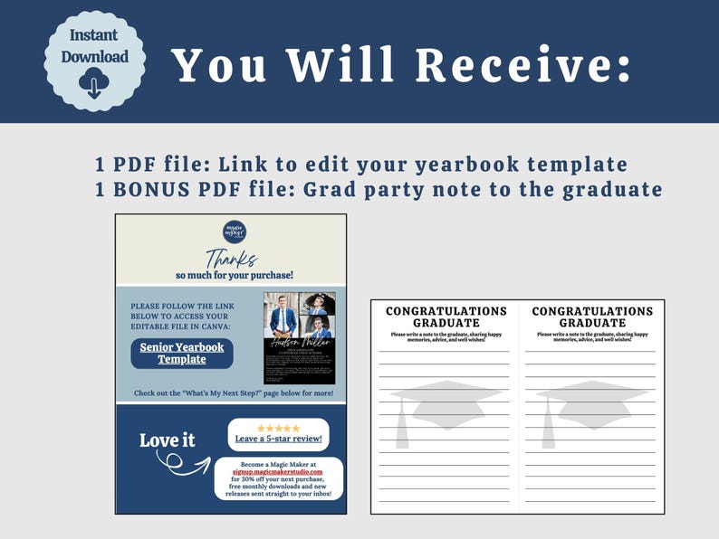 Yearbook Ad Template Full Page Template Canva Boy Senior Girl 2025 ...