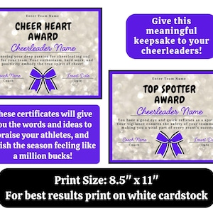 Cheer Awards Certificates, Editable Cheer Team Awards, Cheerleading End ...