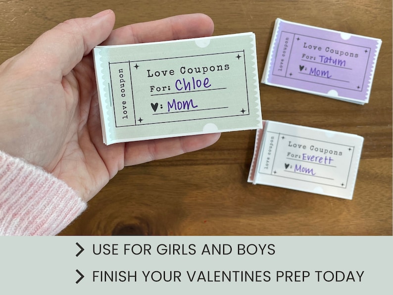 Love Coupon Book for Kids Printable Valentines Coupons Instant Download ...