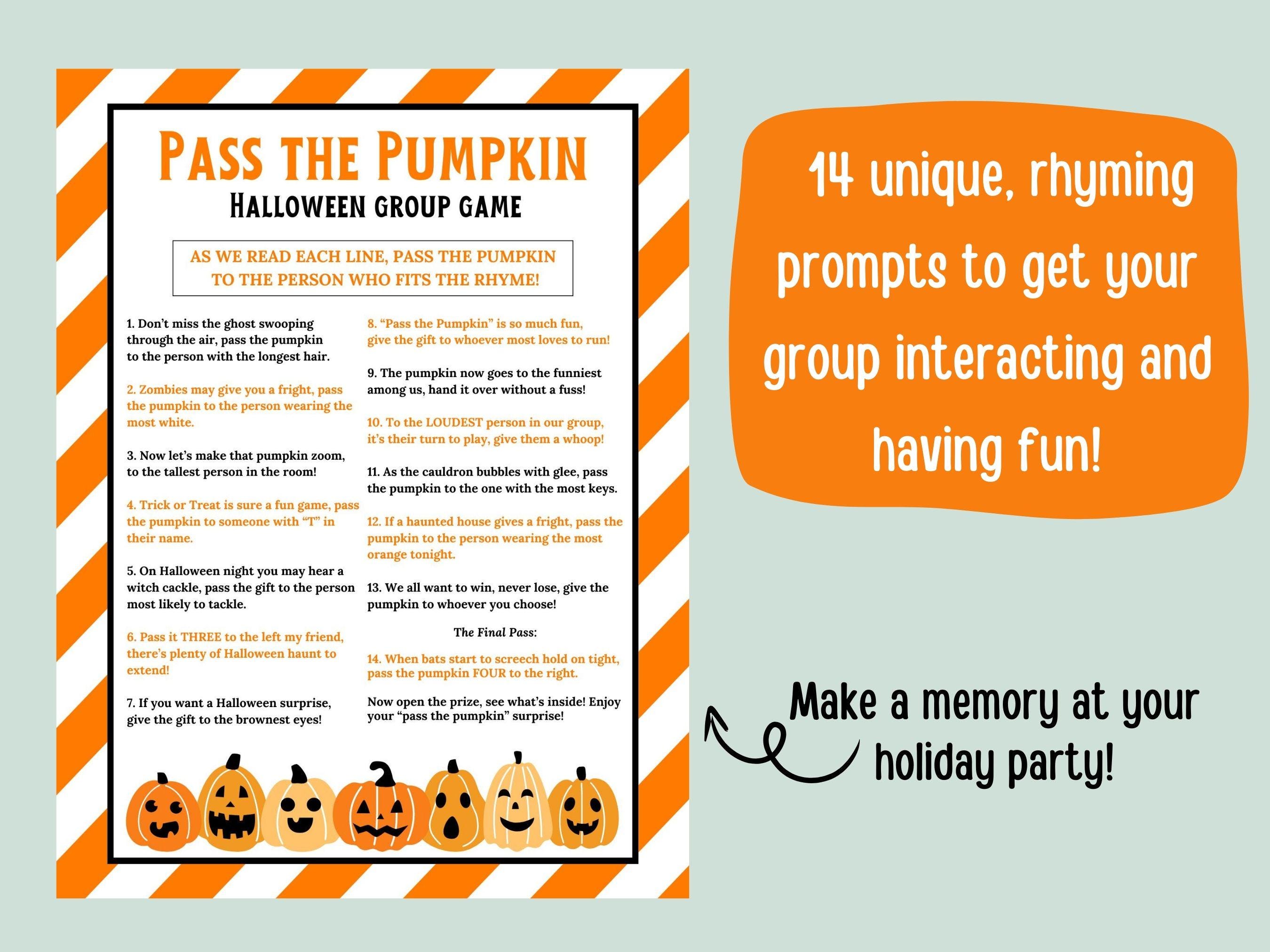 Pass the Pumpkin Game Halloween Printable Left Right Game Halloween ...