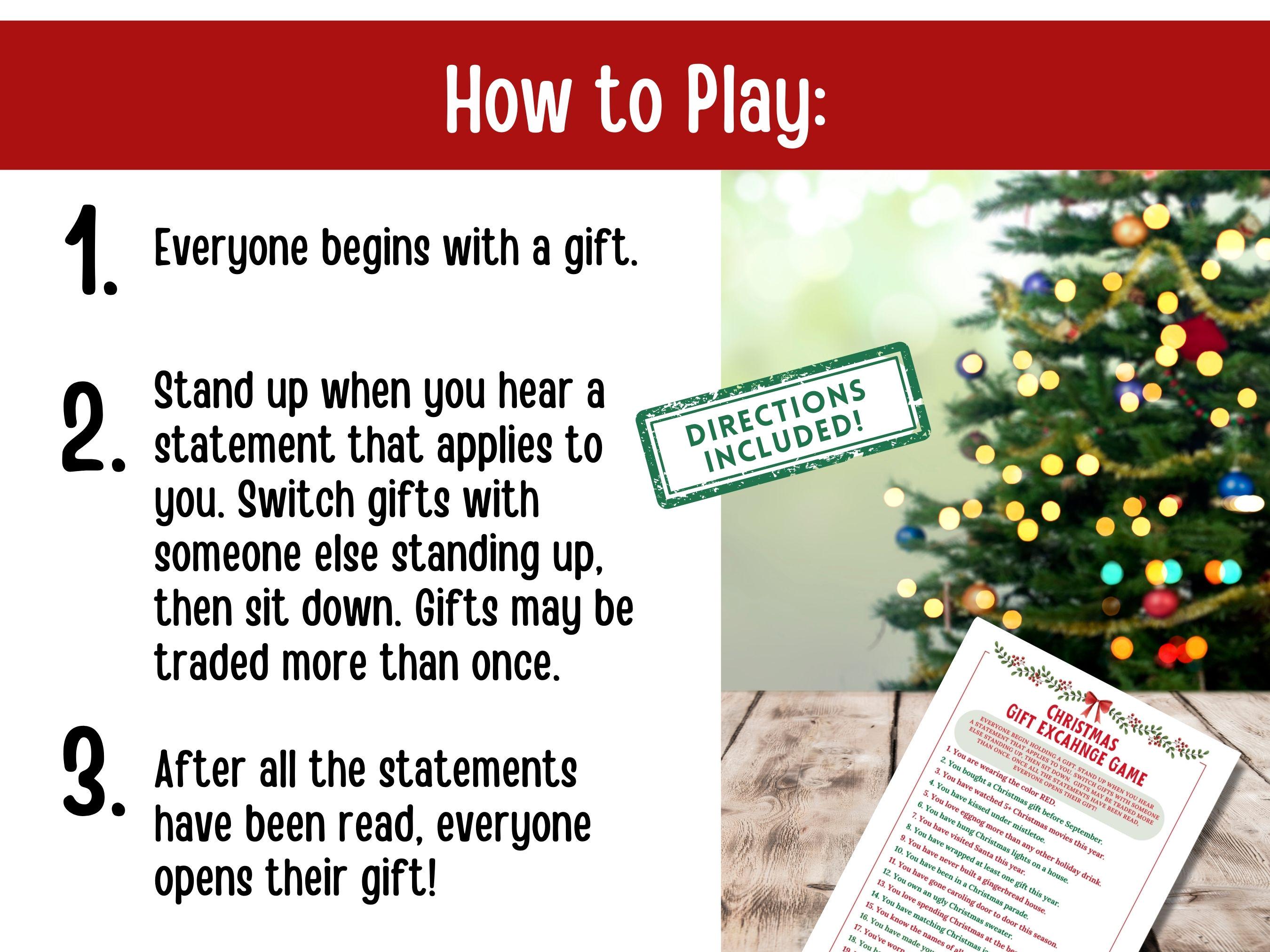 Christmas Gift Exchange White Elephant Game Christmas Party Games ...