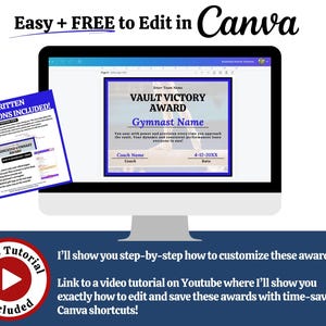 Editable Gymnastics Award Certificates Gymnast Printable Certificate ...