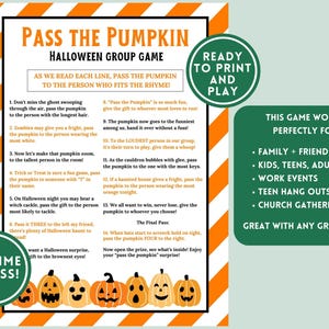 Pass the Pumpkin Game Halloween Printable Left Right Game Halloween ...
