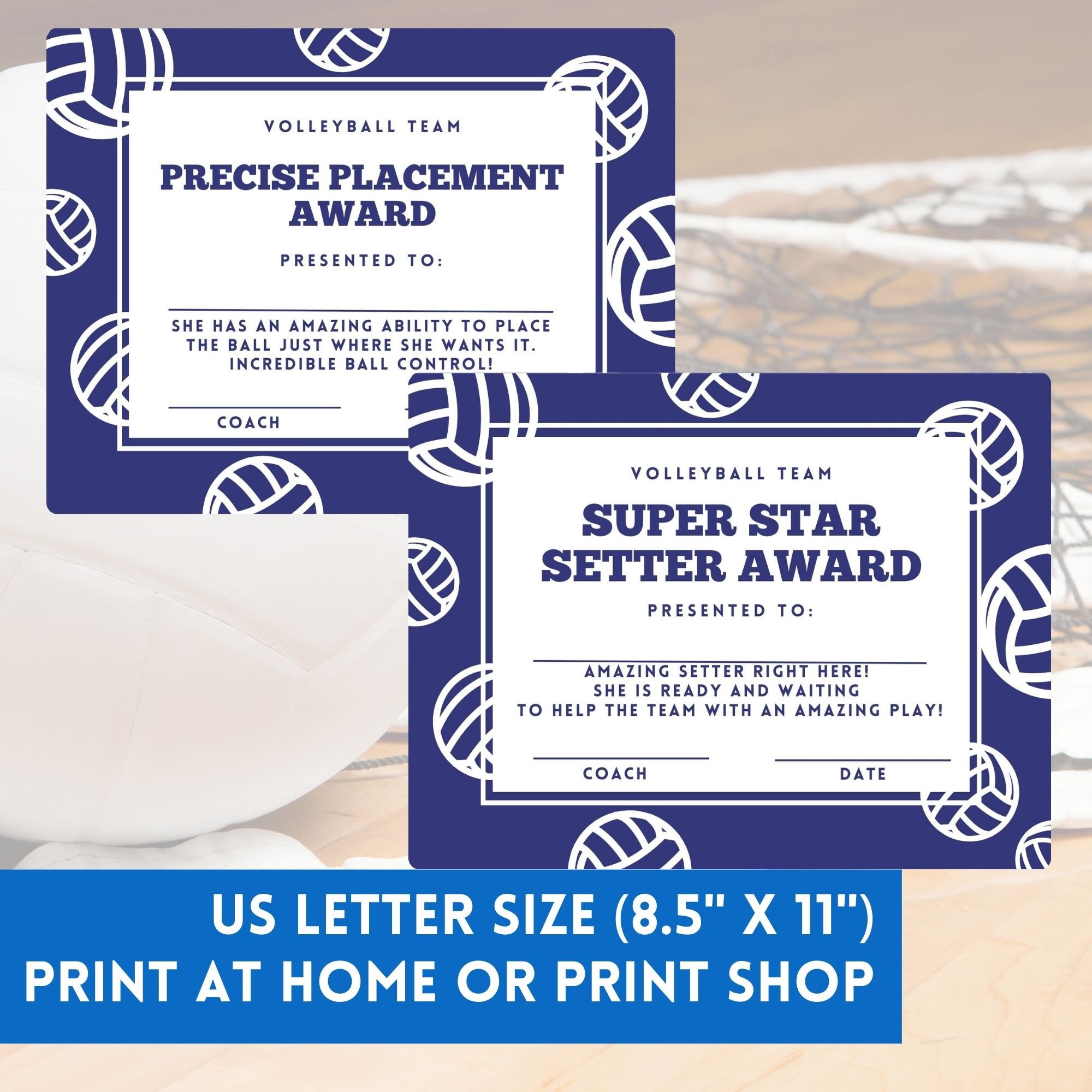 Volleyball Award, Certificate Bundle, End of Season Team Party Awards ...