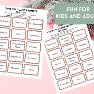 Christmas Charades Game Christmas Partie Games Printable Christmas Game ...