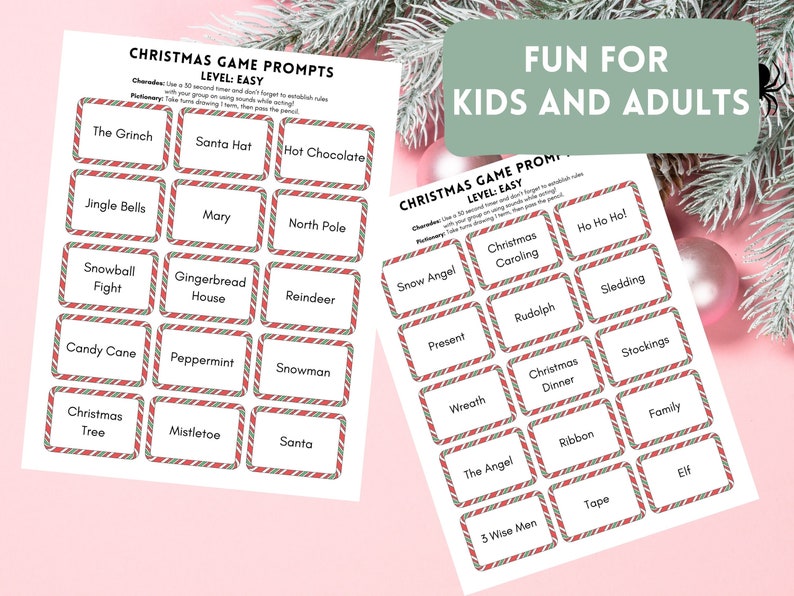 Christmas Charades Game Christmas Partie Games Printable Christmas Game ...