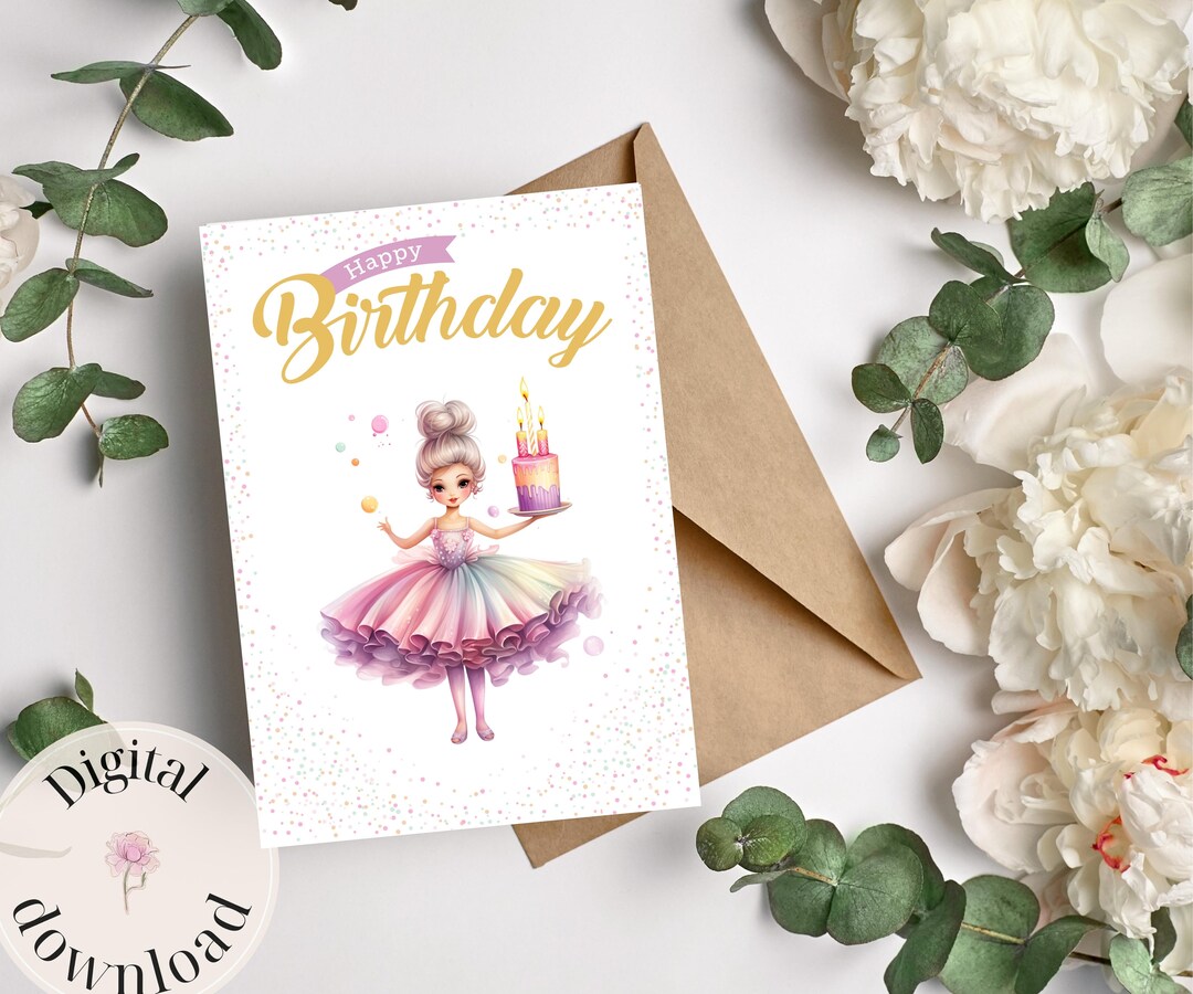 Printable Birthday Card , Birthday Card, Printable Greeting Card, Print ...