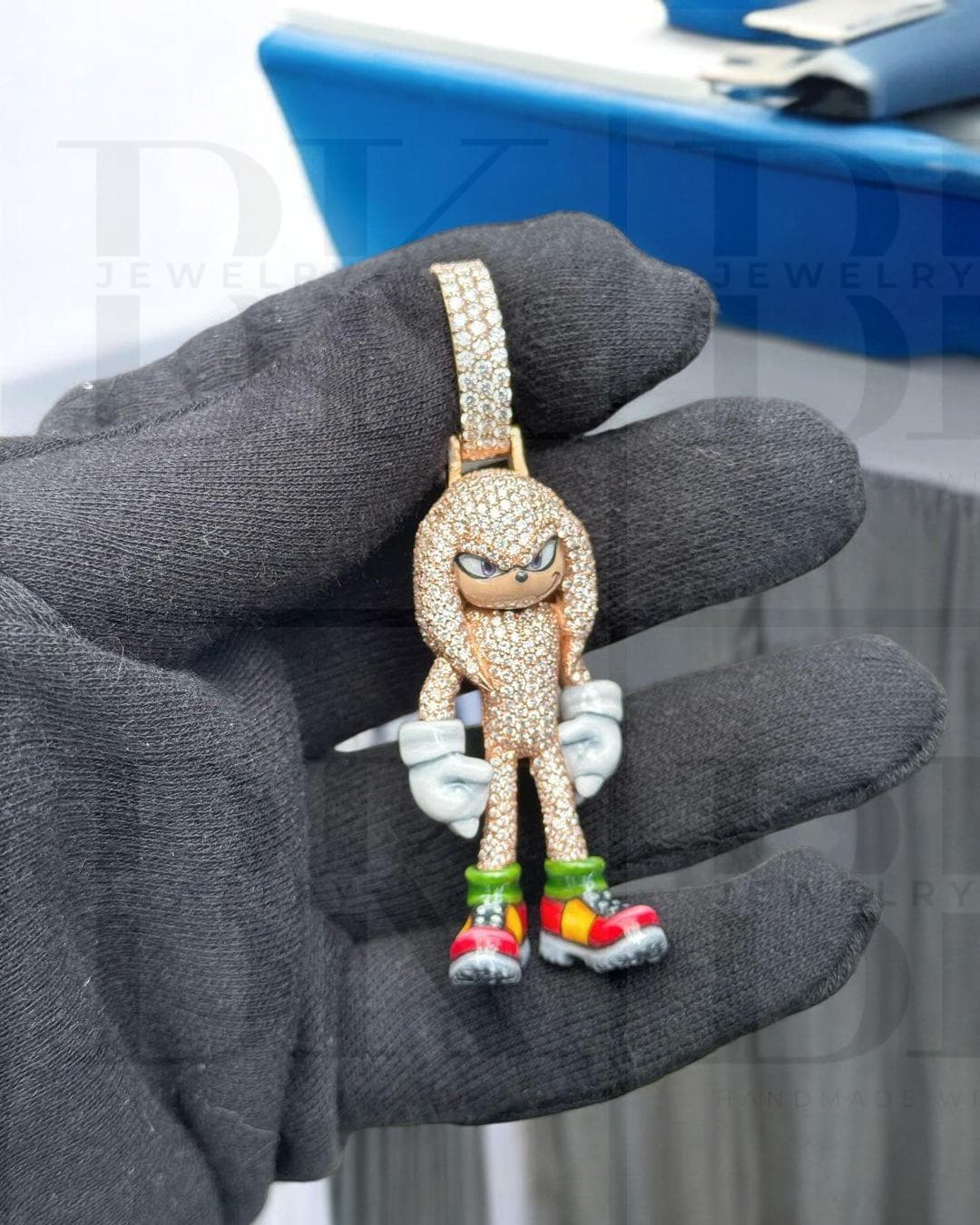 Men's 3D Enamel Face Character Pendant, Real Moissanite Toon Pendant ...