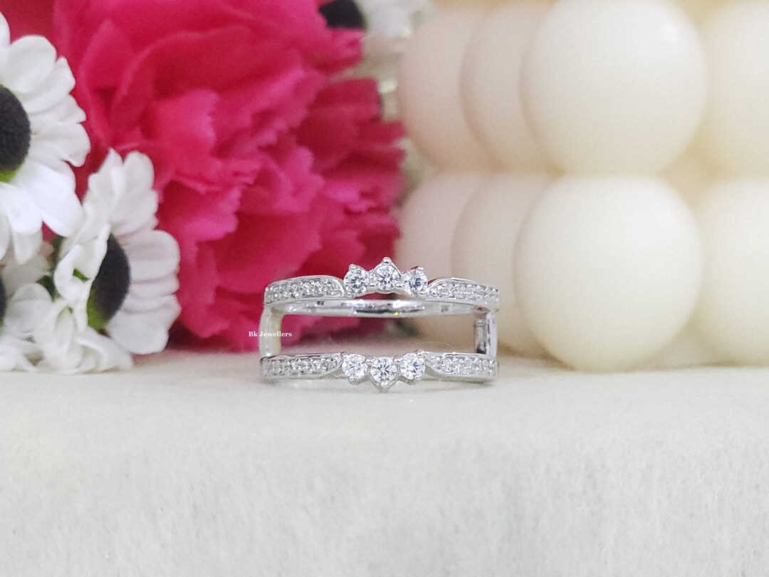 Three Stone Dimond Ring Wraps Enhancer, Wedding Bands, Engagement Ring ...
