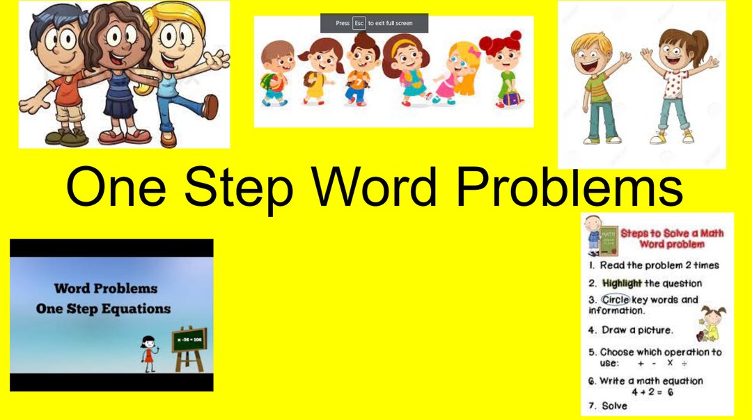 1 Step Word Problems Lesson Plan - Etsy